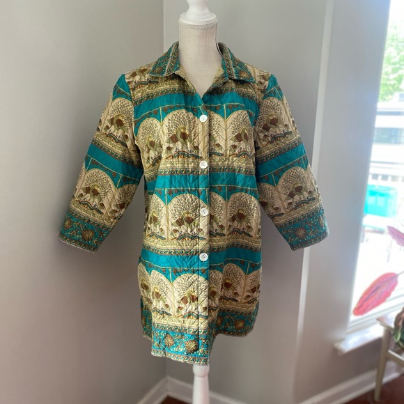 Alex Kim | Jackets & Coats | Alex Kim Vintage Teal Brown Quilted Jacket ...
